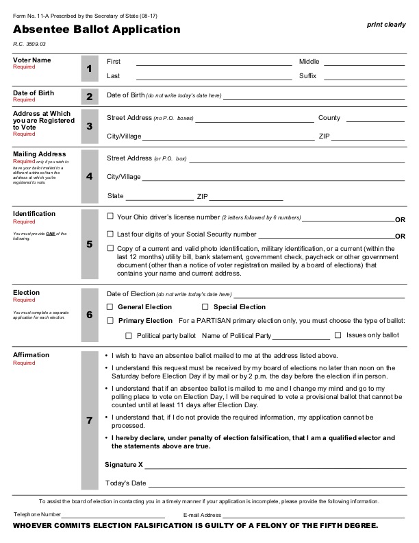 Ohio ballot applications are now online | The Tribune