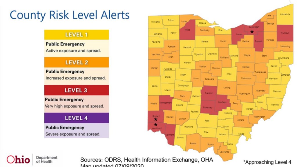 Updated COVID-19 risk map released for Ohio | The Tribune