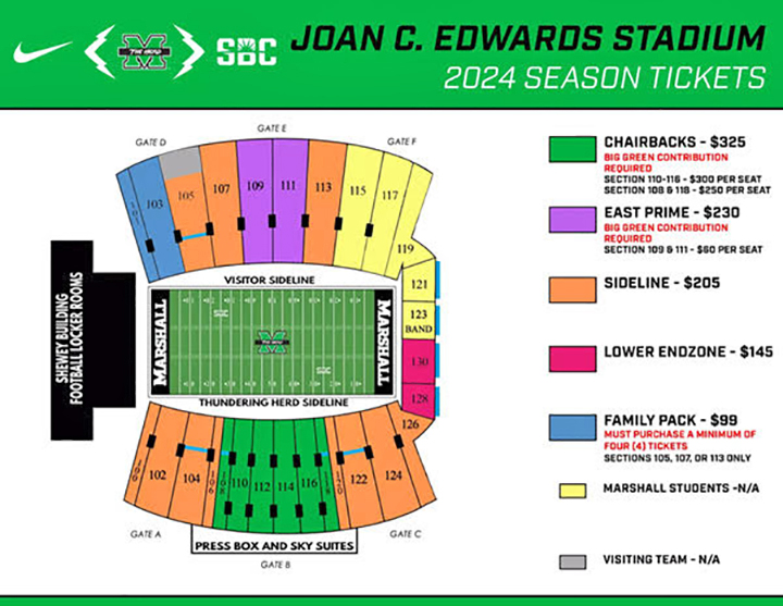 Thundering Herd football single game tickets now on sale - The Tribune ...